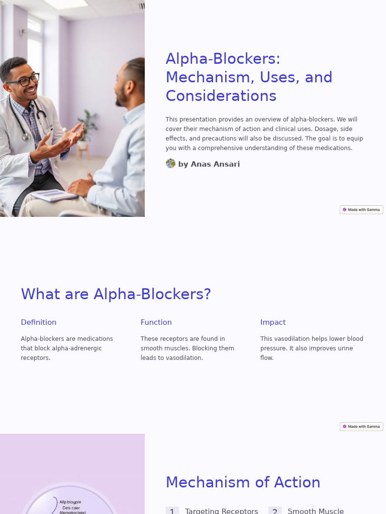 Alpha-Blockers: Mechanism and Uses | PDF | Medical Specialties ...