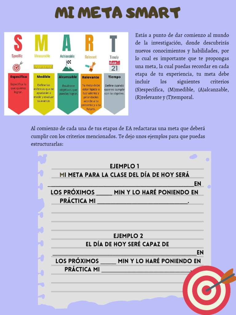 Cómo Establecer Metas SMART Efectivas | PDF