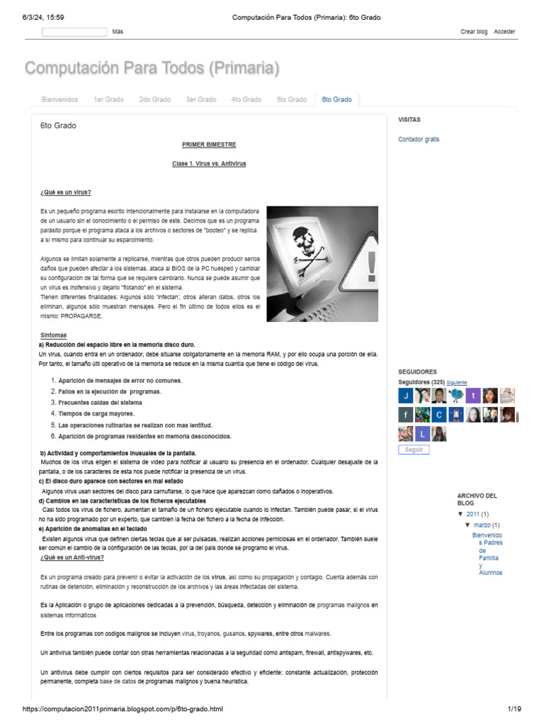 Computación Para Todos (Primaria)_ 6to Grado[1] | PDF | Virus de computadora | Microsoft PowerPoint