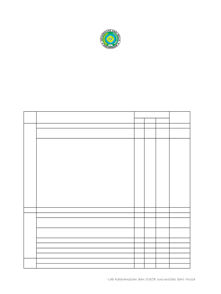 Checklist Pemasangan Infus OSCE | PDF