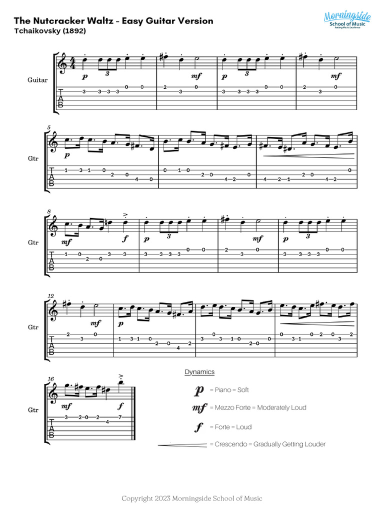 The Nutcracker Waltz - Tchaikovsky - Guitar Tab | PDF
