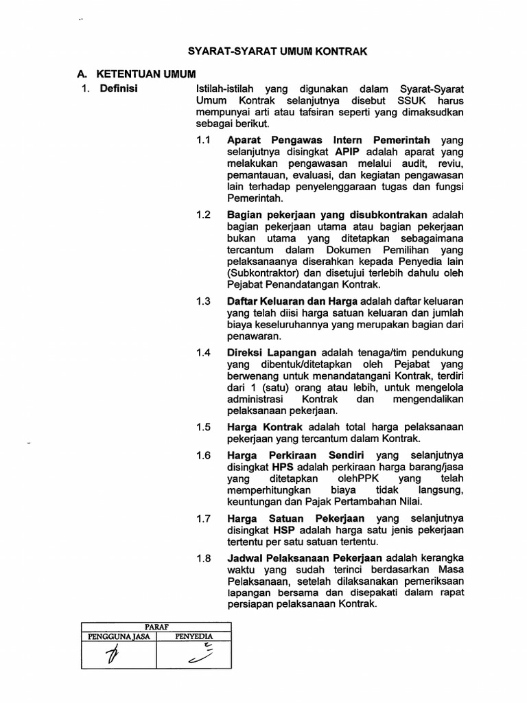 Dokumen Kontrak 2024 Ssuk SSKK | PDF