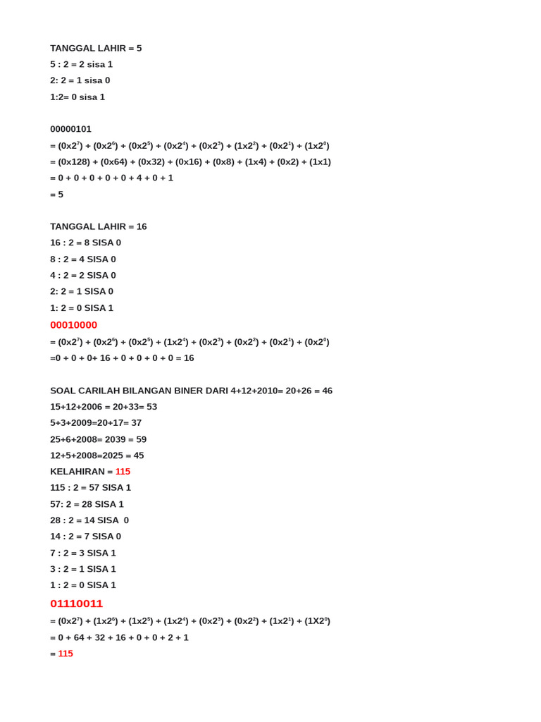 Bilangan Biner | PDF
