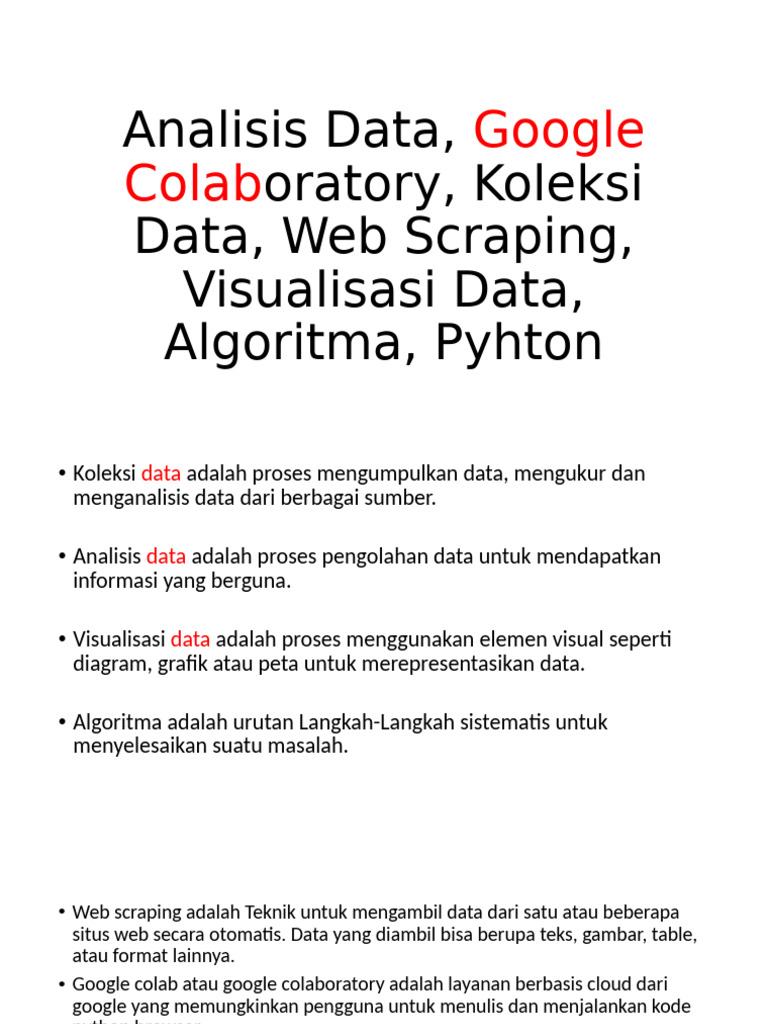 Analisis Data^J Google Colaboratory^J Koleksi Data | PDF