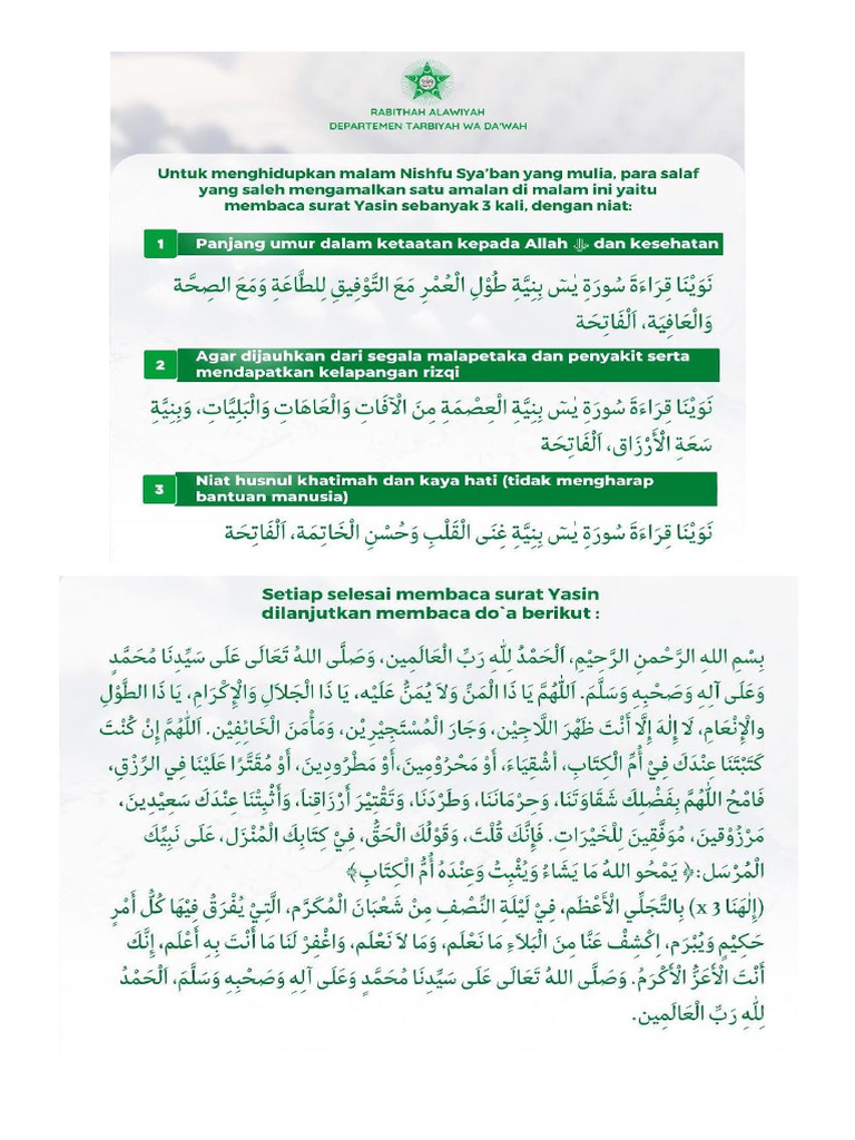 Doa Nisfu Sya Ban Pdf