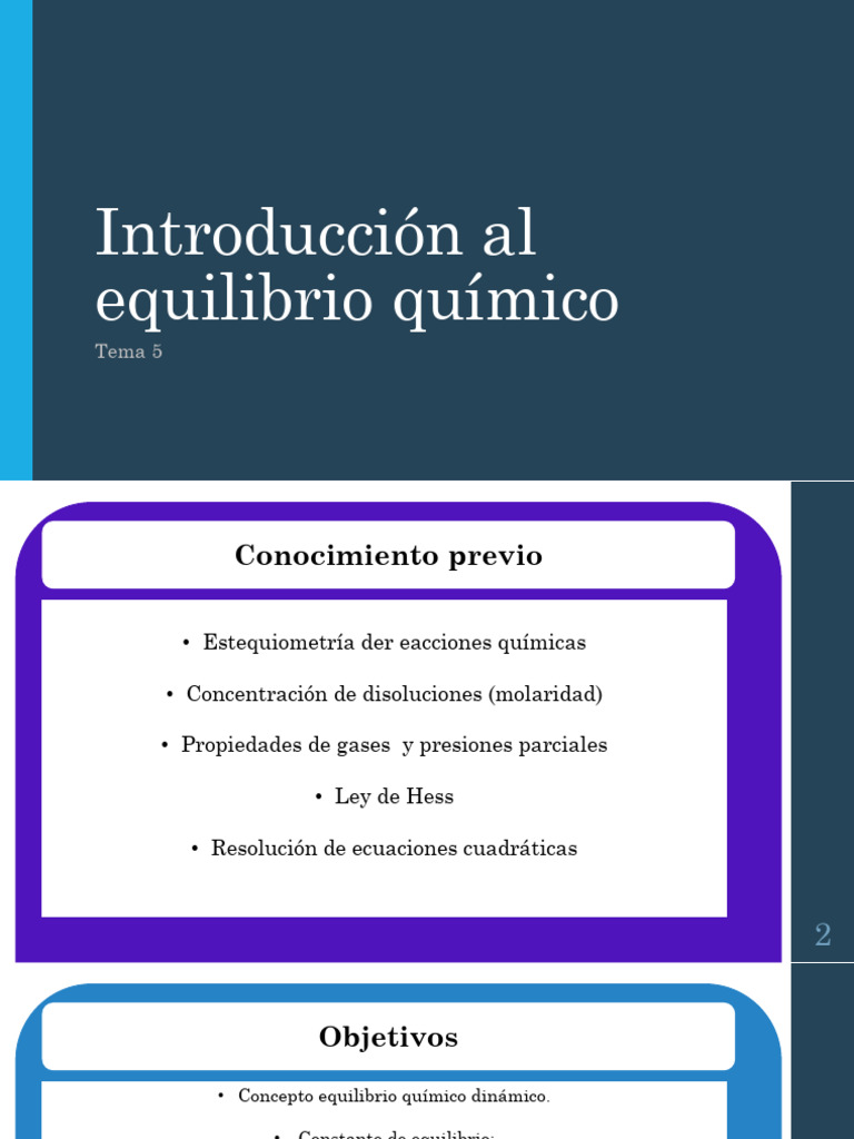 Tema 5 (Equilibrio Químico) | PDF | Equilibrio químico | Ramas de la ...