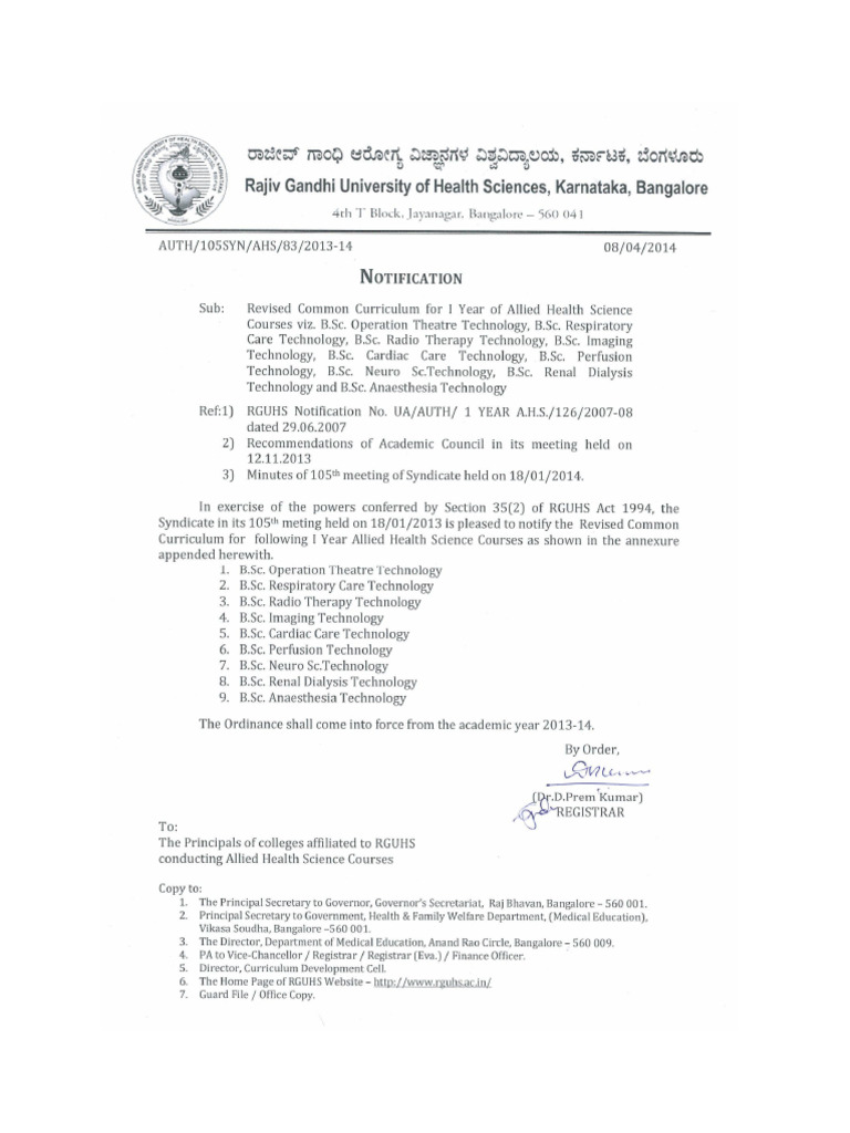 Allied Health Science Anatomy Syllabus | PDF | Kidney | Hormone