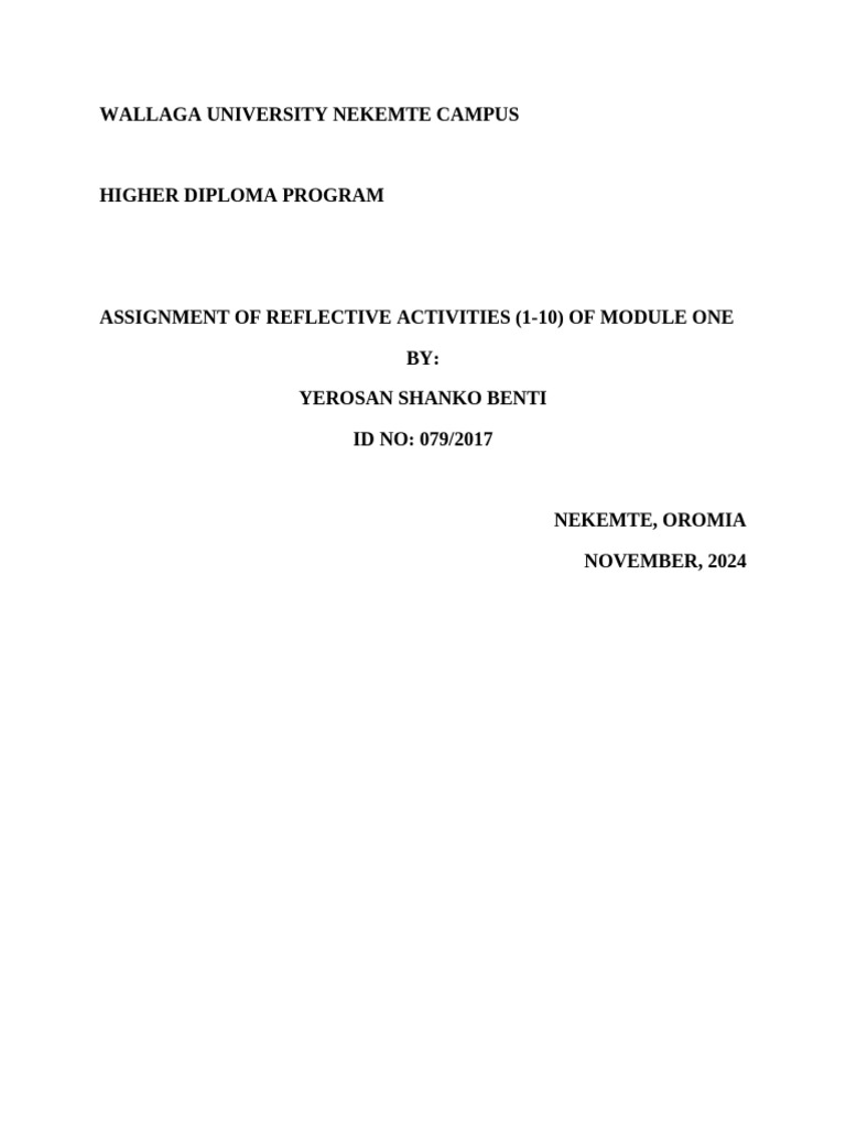 HDP Assignment For Module One | PDF | Teachers | Experience