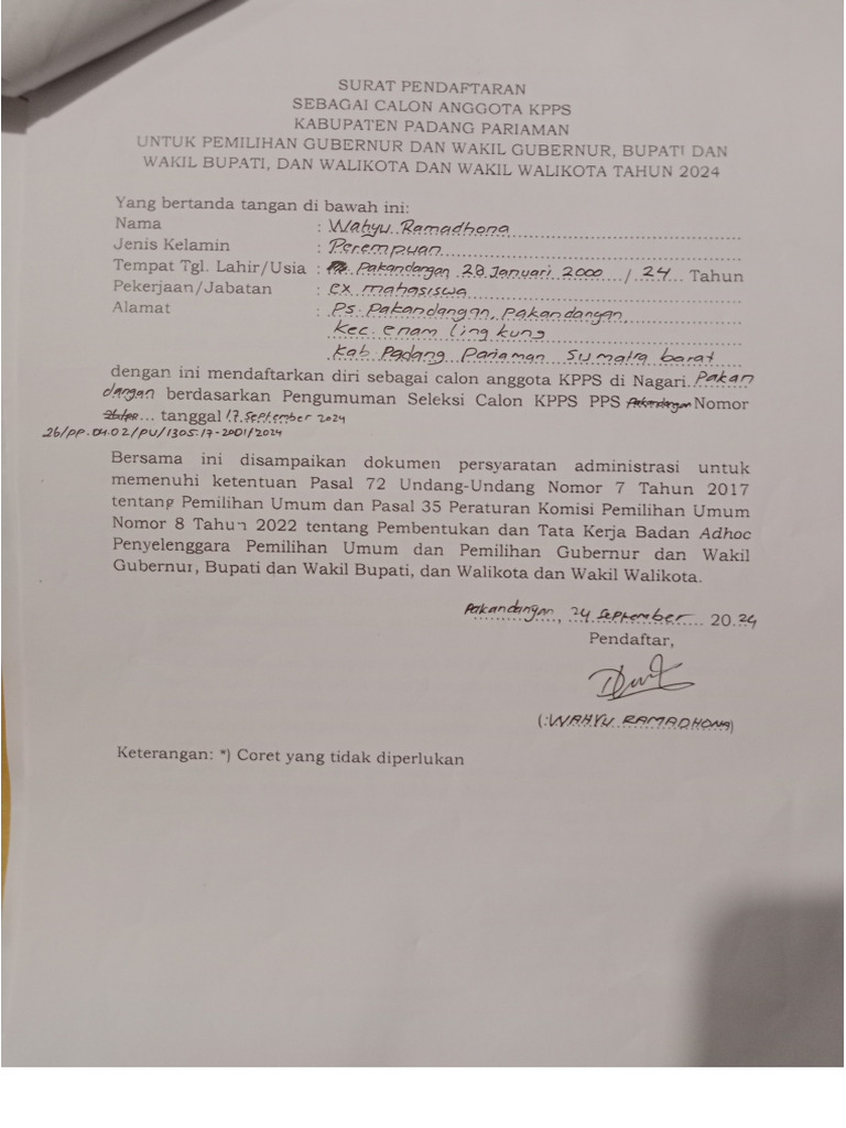 Surat Pendaftaran Dona 2 | PDF