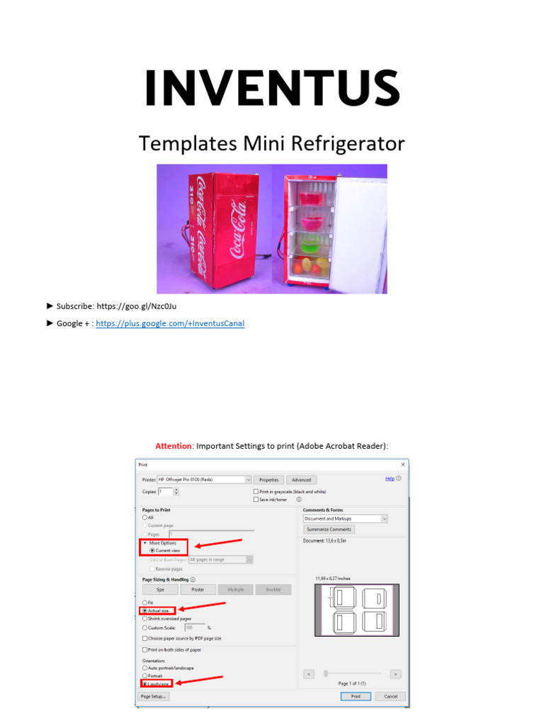 Templates Mini Refrigerator | PDF