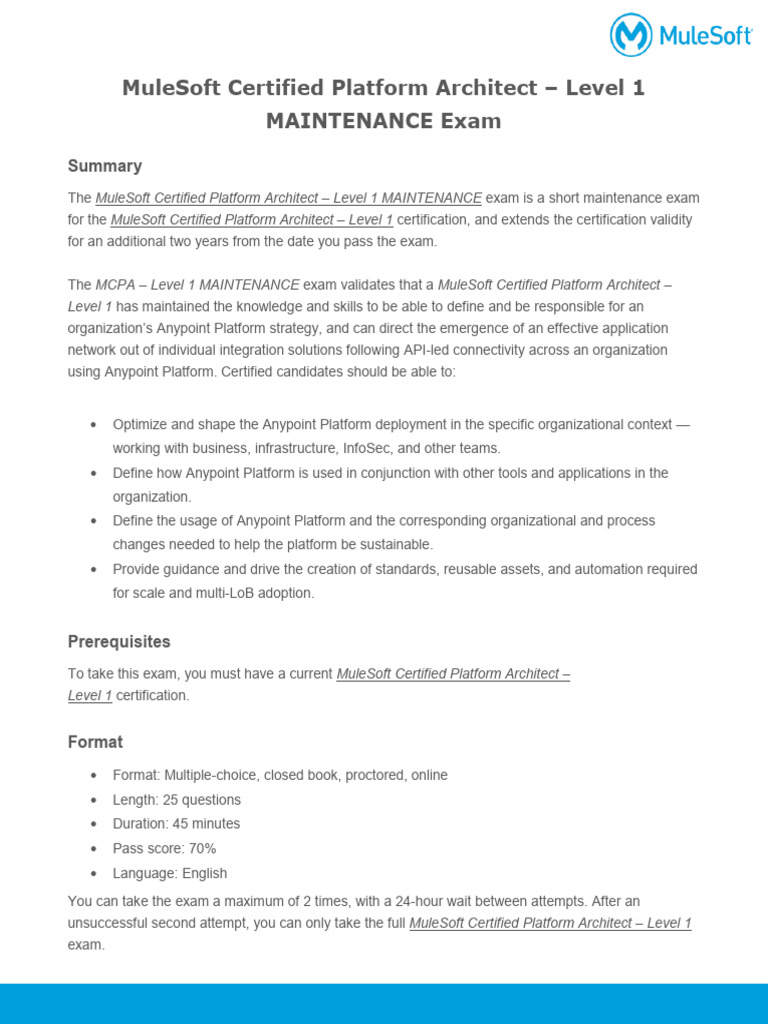MCPA Level1 Maintenance Datasheet | PDF | Computing | Information ...