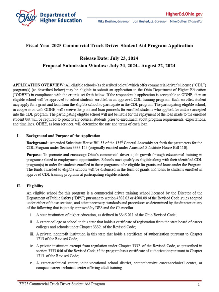 FY25 CDL Student Aid Program RFP (Arts 1224) Final | PDF | Student ...