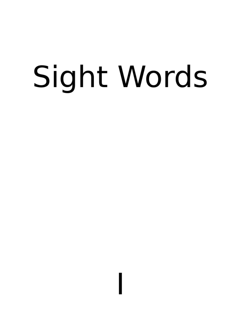 UKG Sight Words Chart | PDF