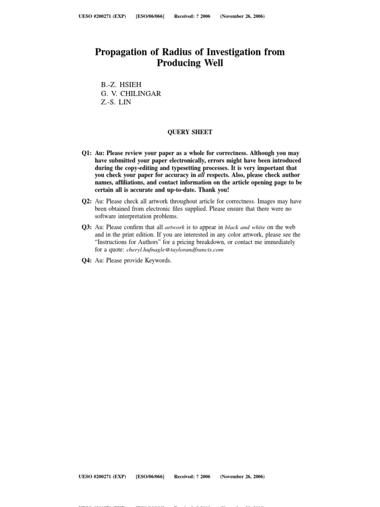 Proofs 1st - Radius of Investigation | PDF | Petroleum Reservoir ...