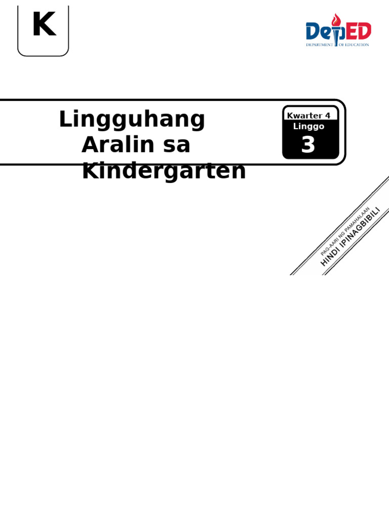 LE Kindergarten Q4 Week3 v.21 | PDF