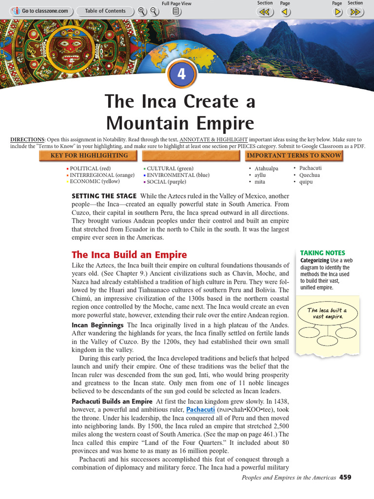 31 Inca Reading and Annotation | PDF | Inca Empire | Machu Picchu