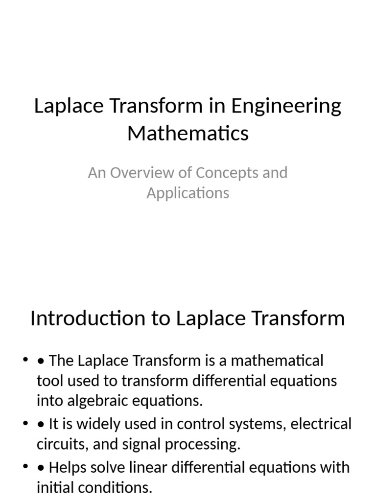 Laplace Transform Presentation | PDF