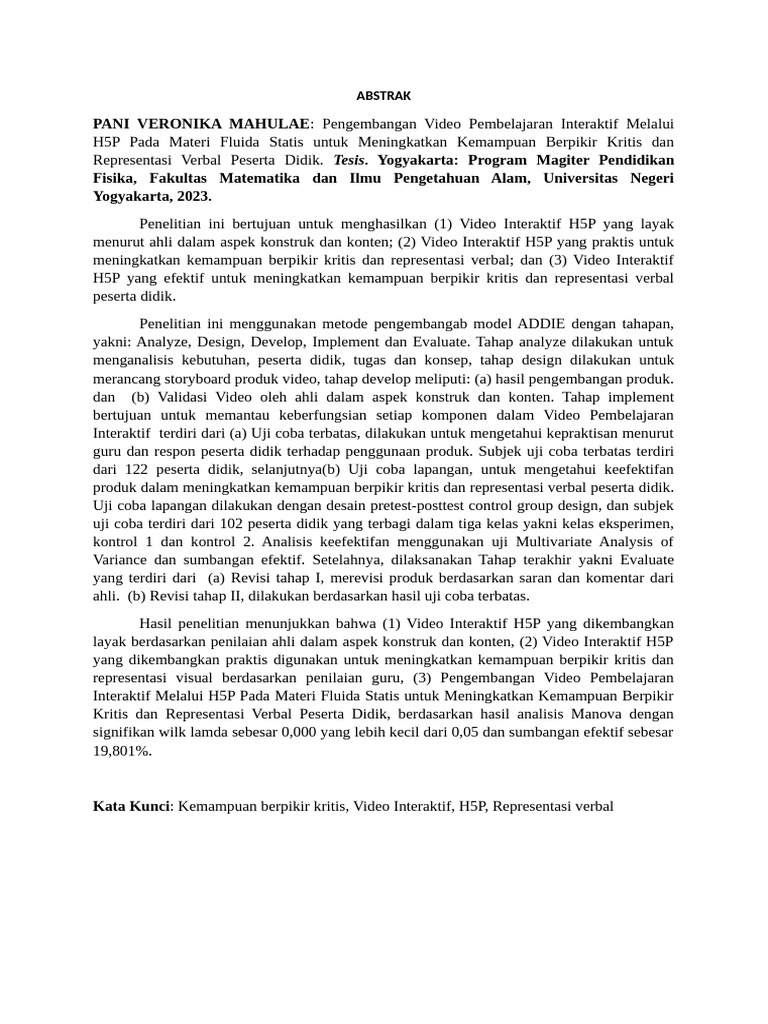 Abstrak Indonesia | PDF