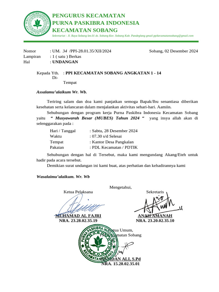 Undangan MUBES | PDF