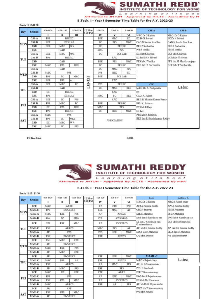 Time Table 14-11-2022 | PDF