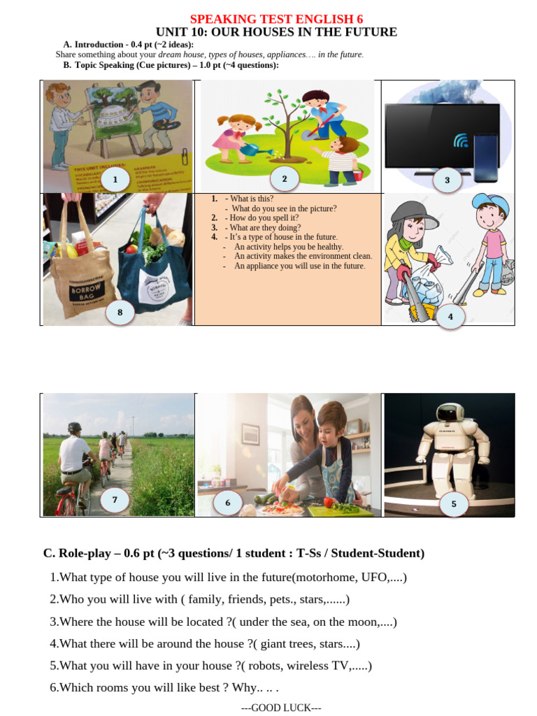 Future House Speaking Test Guide | PDF