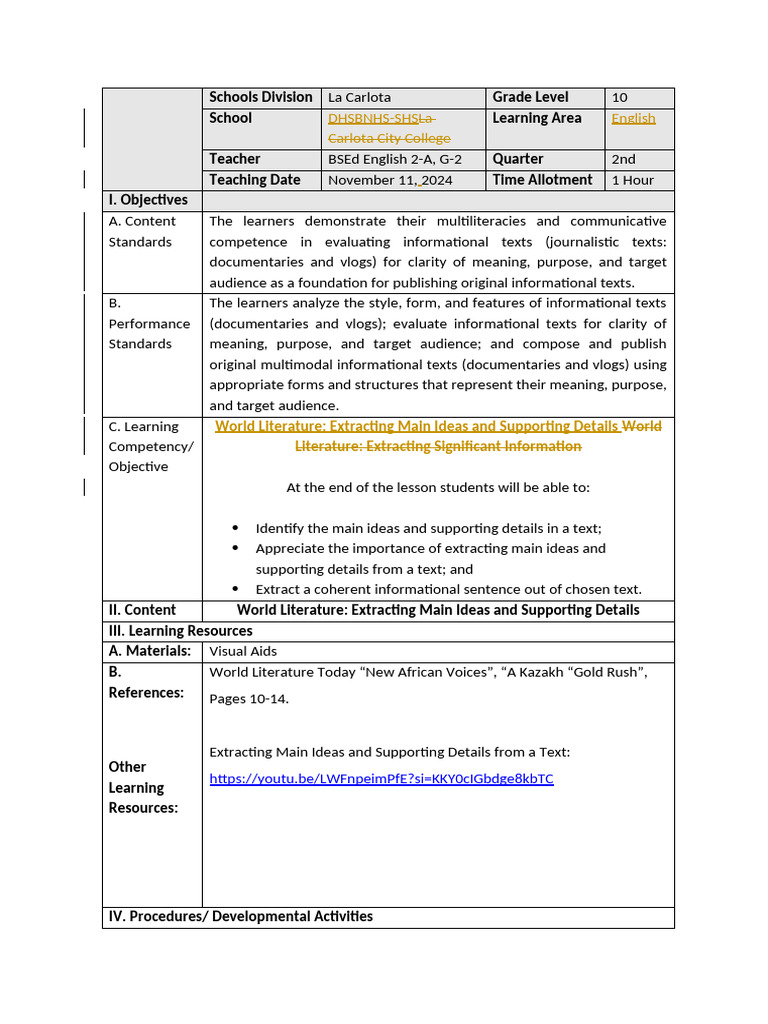 Grade 10 English Lesson Plan: Text Analysis | PDF | Cinderella ...
