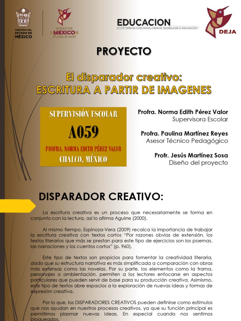 Proyecto de Escritura - Disparador Creativo | PDF | Puntuación | Léxico