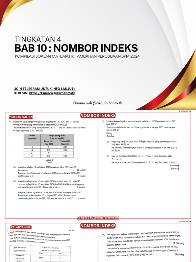 F4C10 NOMBOR INDEKS 2024 by @cikgufarhanmath | PDF