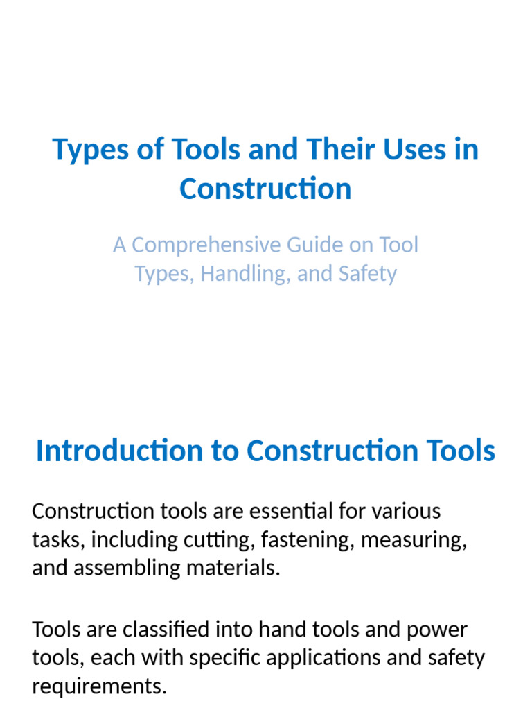 Essential Construction Tools Guide | PDF