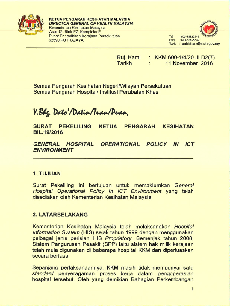Pekeliling Bil.19 | PDF