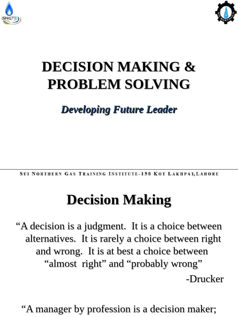 DFL_Decision Making and Problem Solving_MUI | PDF | Decision Making | Cognition