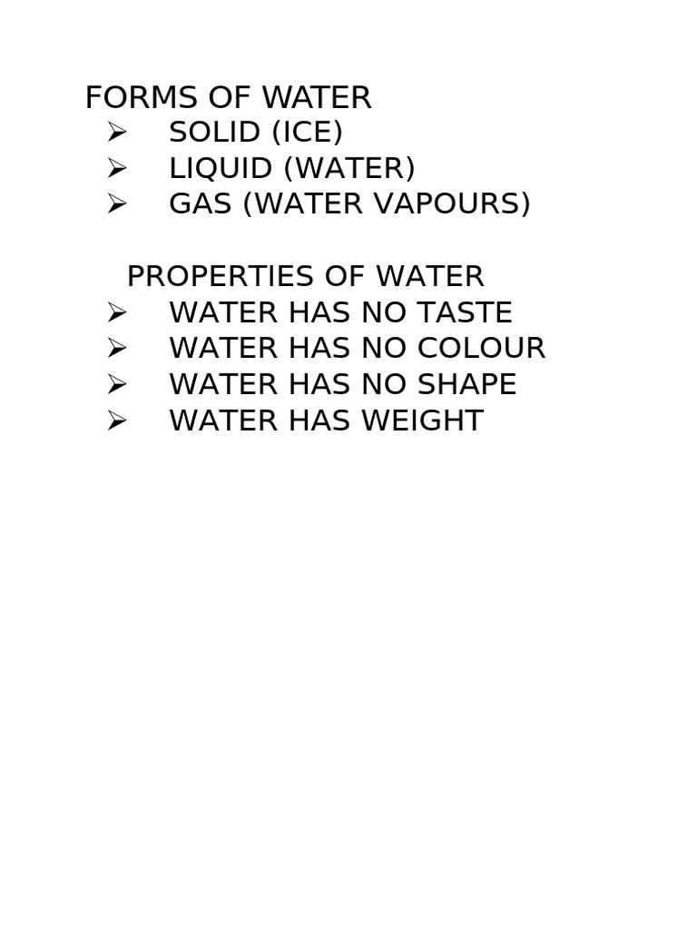Forms and Properties of Water | PDF