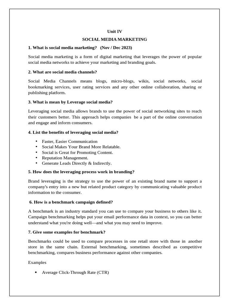 Unit IV QB | PDF | Brand | Customer Relationship Management Unit IV QB | PDF | Brand | Customer Relationship Management