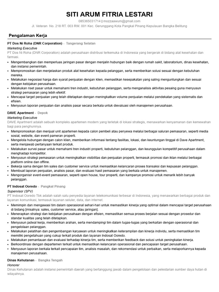 Siti Arum Fitria Lestari-resume | PDF
