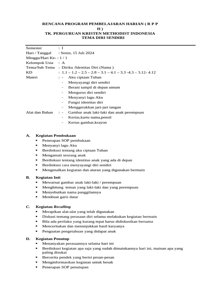 RPPH TK A 2024 Baru | PDF