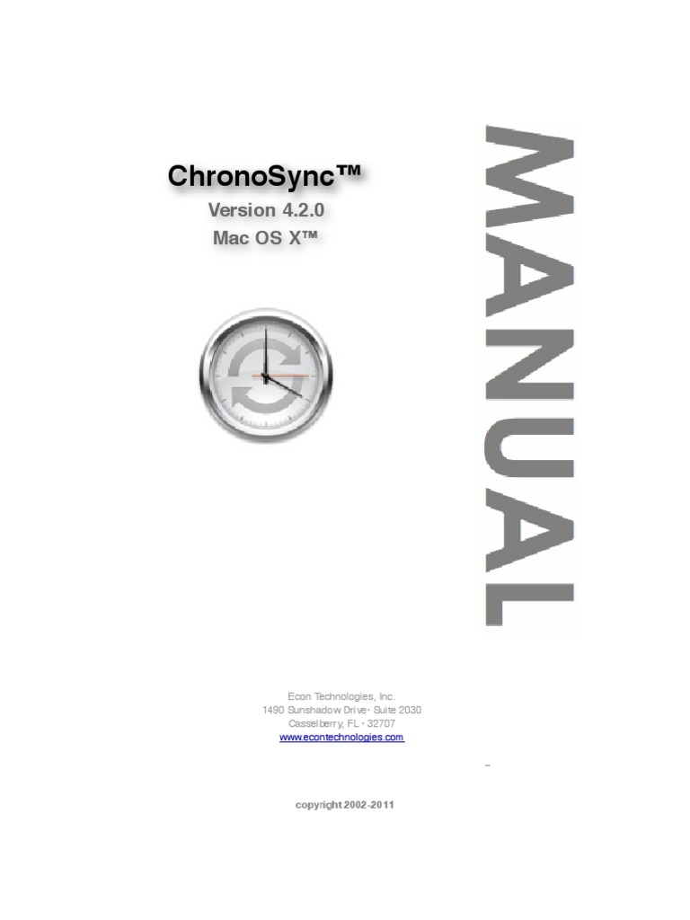 ChronoSync 4 Manual | PDF | File System | Computer File
