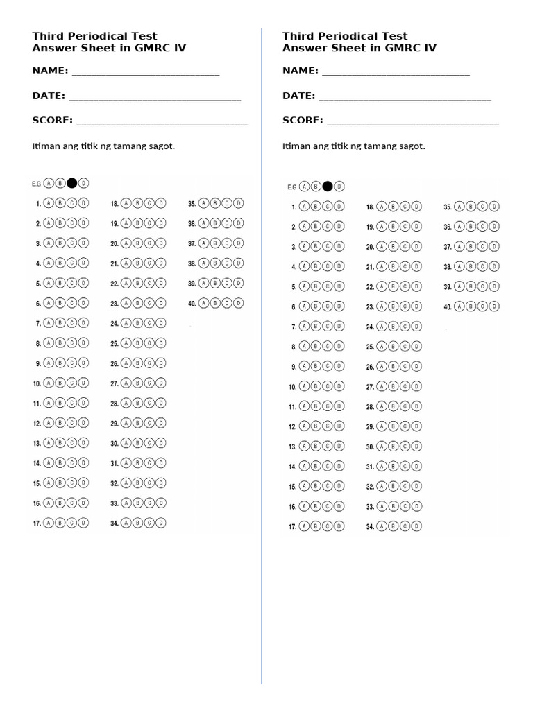 sample-answer-sheet | PDF