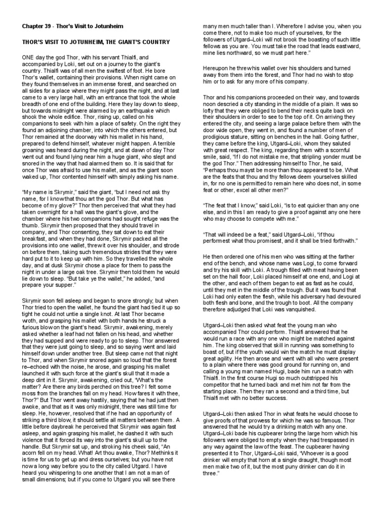 Thor's Journey in Jotunheim | PDF | Loki | Germanic Mythology