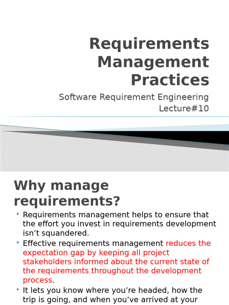 Chapter#10-Requirements Management Practices | PDF | Version Control