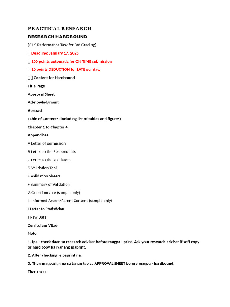 Research Hardbound Submission Guide | PDF