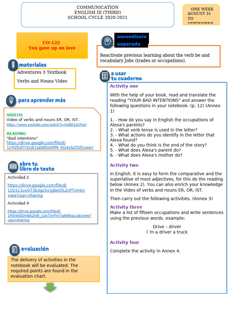 Guia De Ingles 3 Pdf English Language Verb