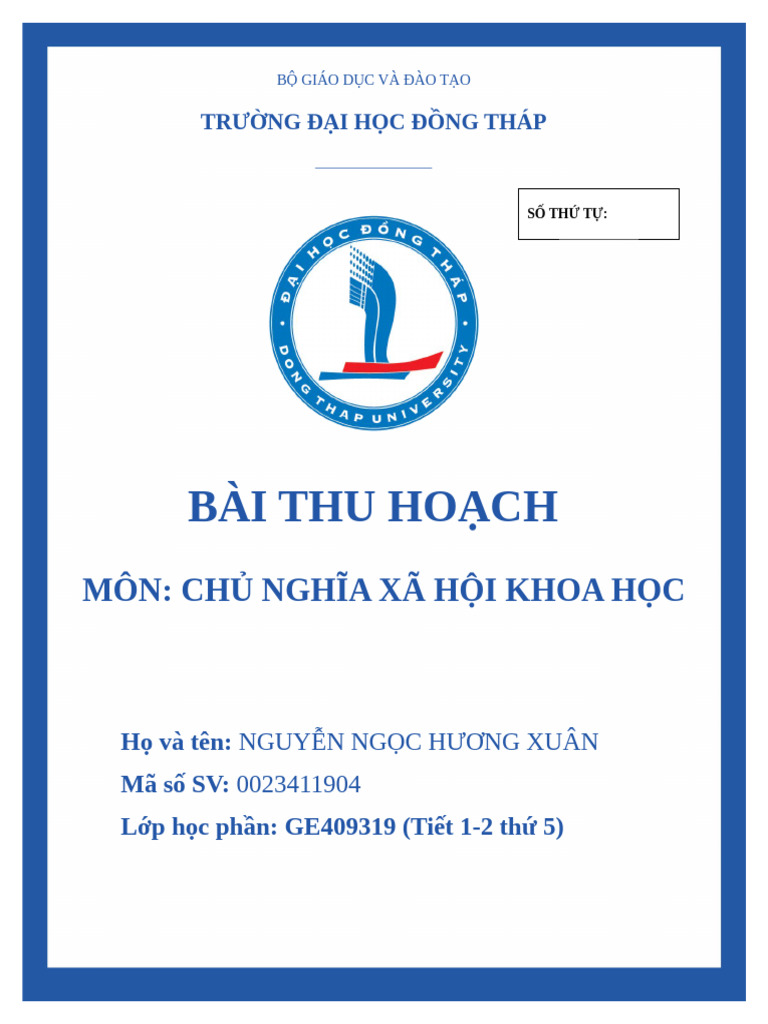 Bài Thu Ho CH CNKHXH 2024 | PDF