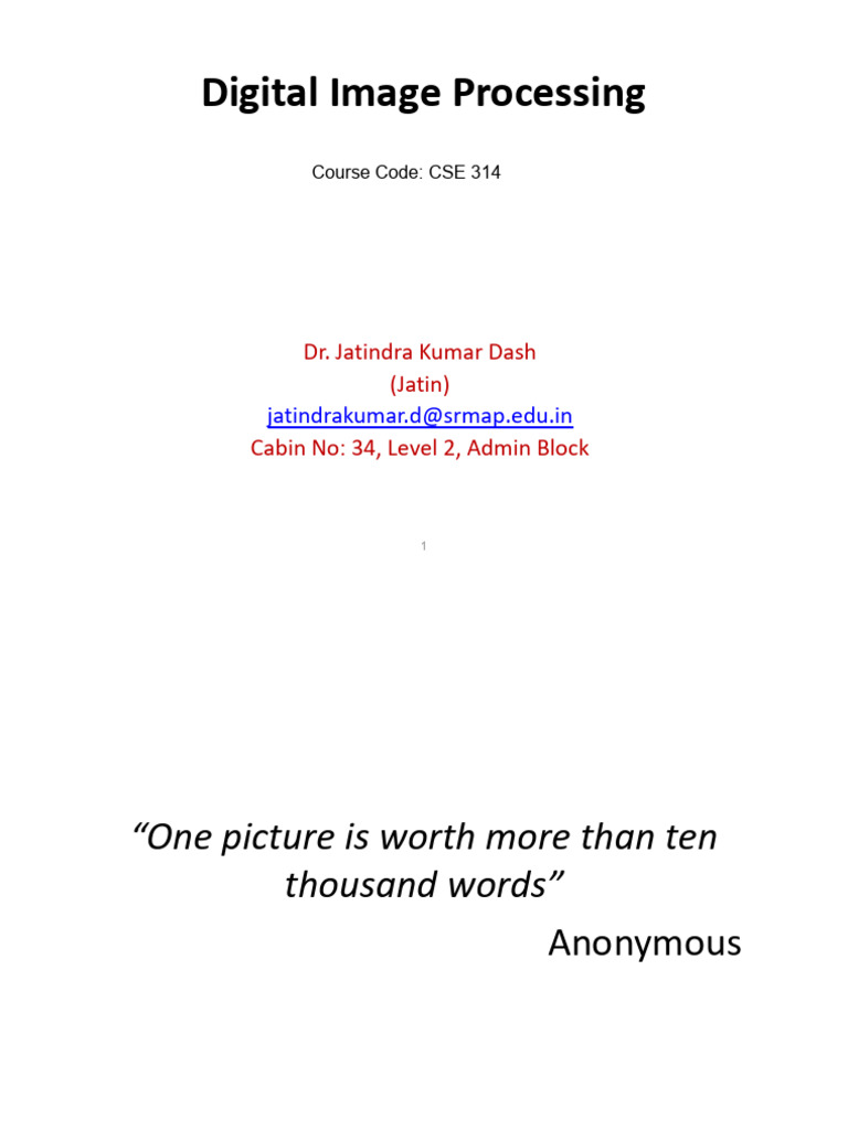 01 - JKD - Introduction To DIP | PDF | Image Segmentation | Digital Image