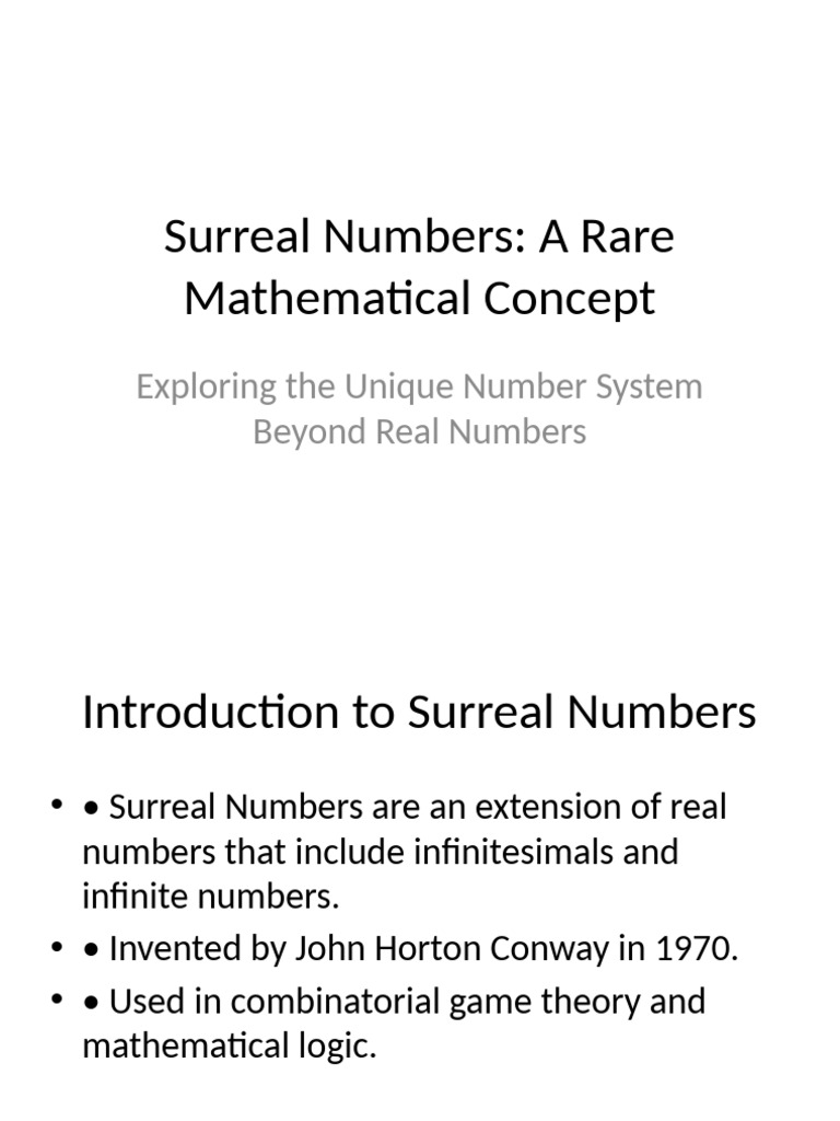 Surreal Numbers Presentation | PDF