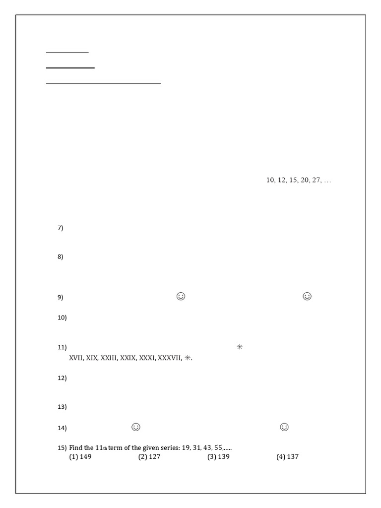 Sequence and Series Worksheet[1] | PDF | Mathematical Analysis ...