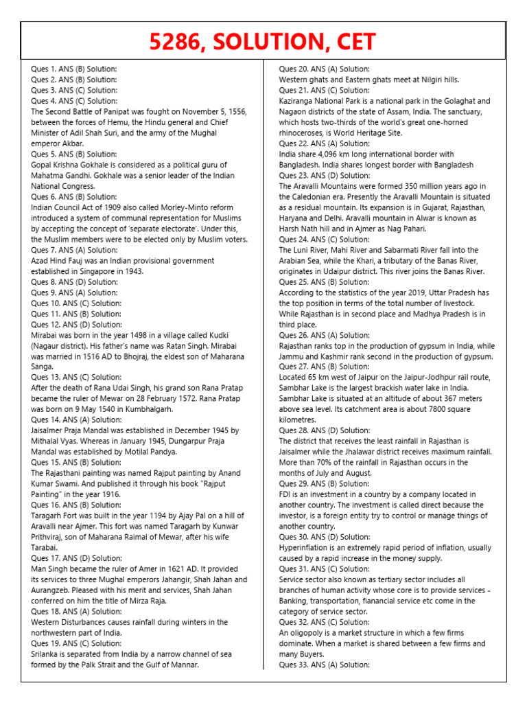 5286, SOLUTION, CET | PDF