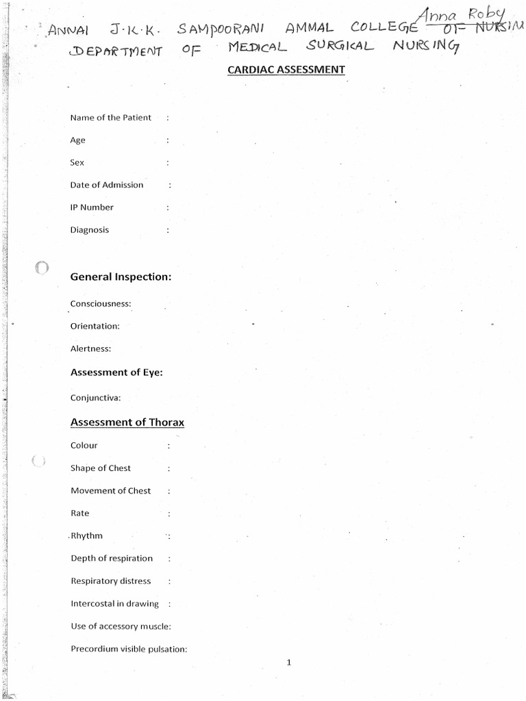 cardiac assessment | PDF