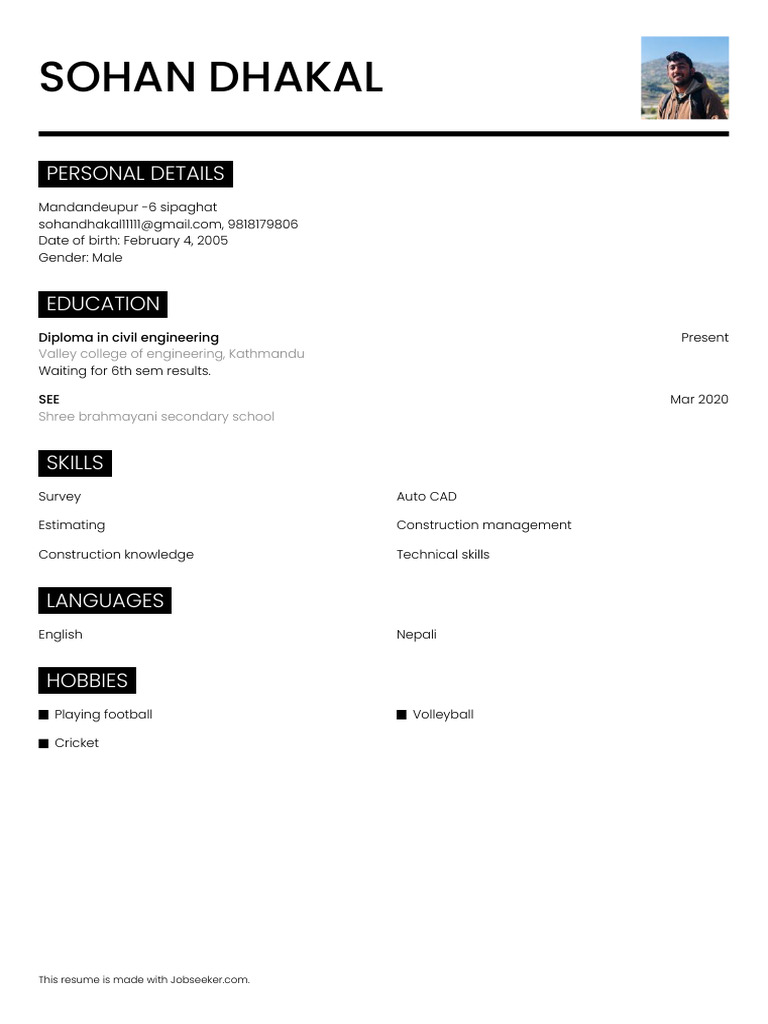 Resume-Sohan-Dhakal-03-29-2024-9-44-37-AM (1) | PDF