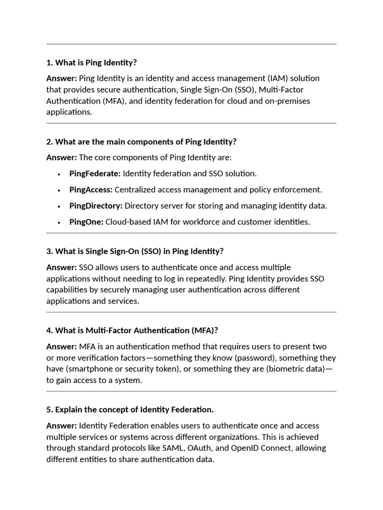 Ping Identity Interview Questions | PDF | Security Technology | Secure ...