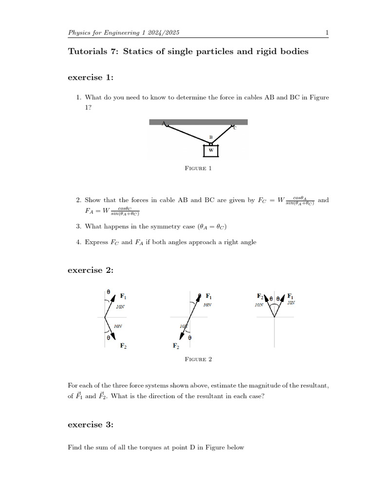 tutorial7_physics_for_engineering_1_110507 | PDF | Force | Center Of Mass